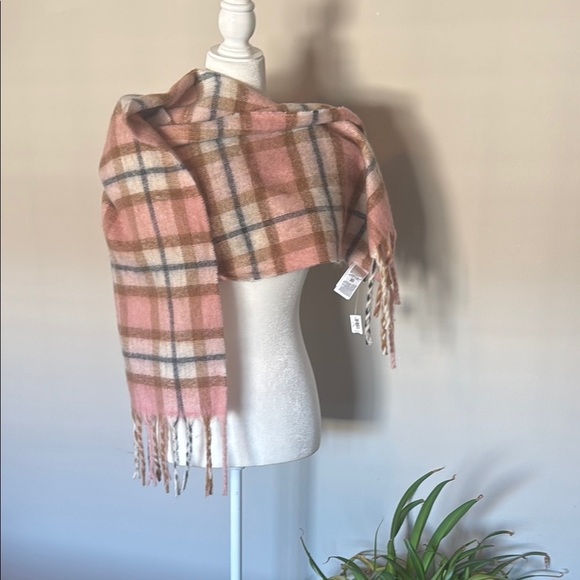 GAP | Accessories | New Chunky X Long Pink Plaid Scarf Pinknavy ...